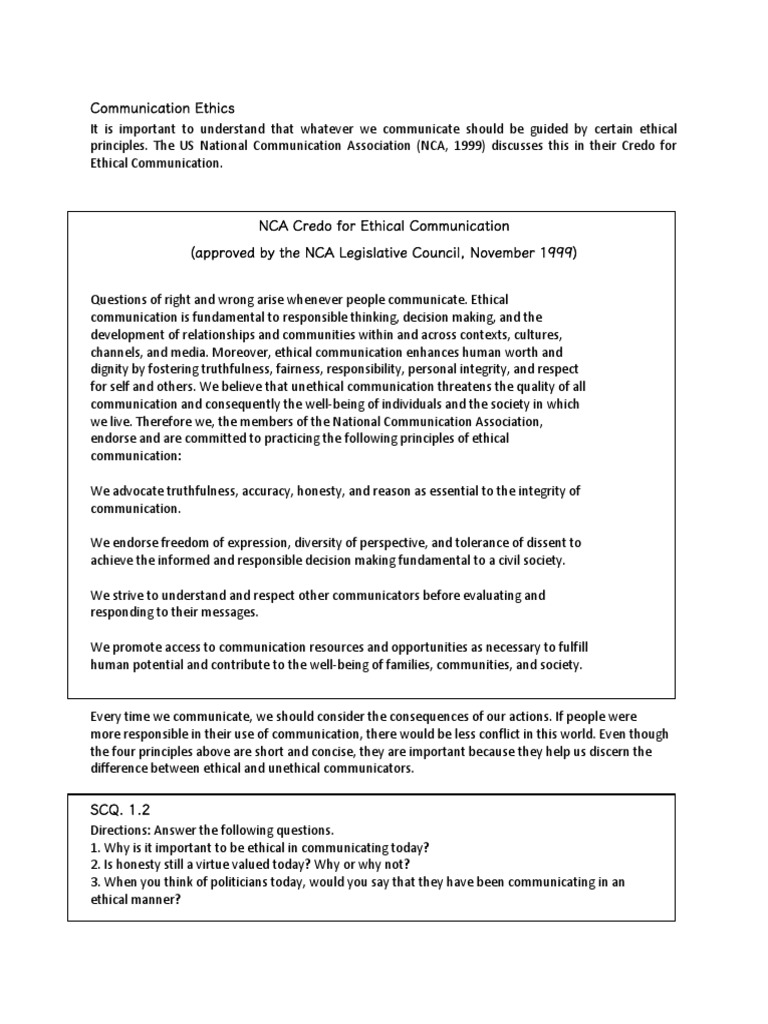 LESSON 1 Part 2 | PDF | Integrity | Communication LESSON 1 Part 2 | PDF | Integrity | Communication