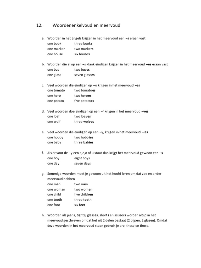 21 Enkelvoud Meervoud | PDF