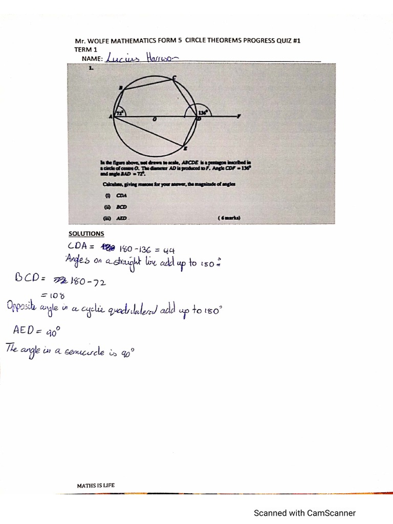Math Quiz Progress 1 | PDF