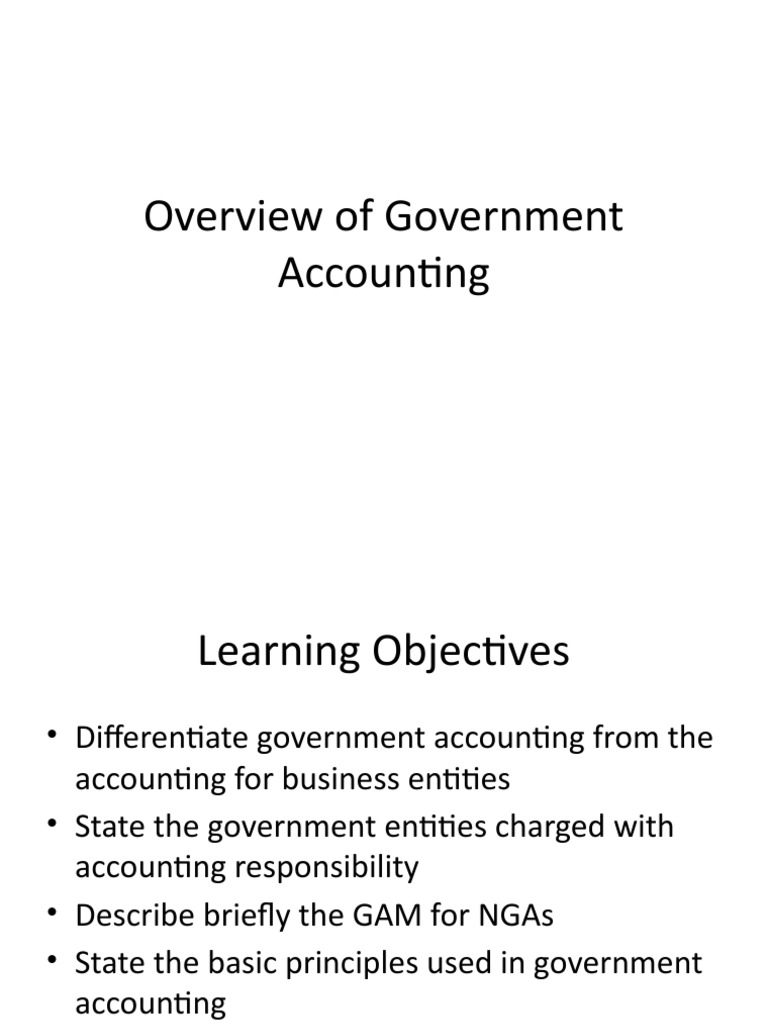 Overview of Government Accounting | PDF | Accounting | Financial Statement