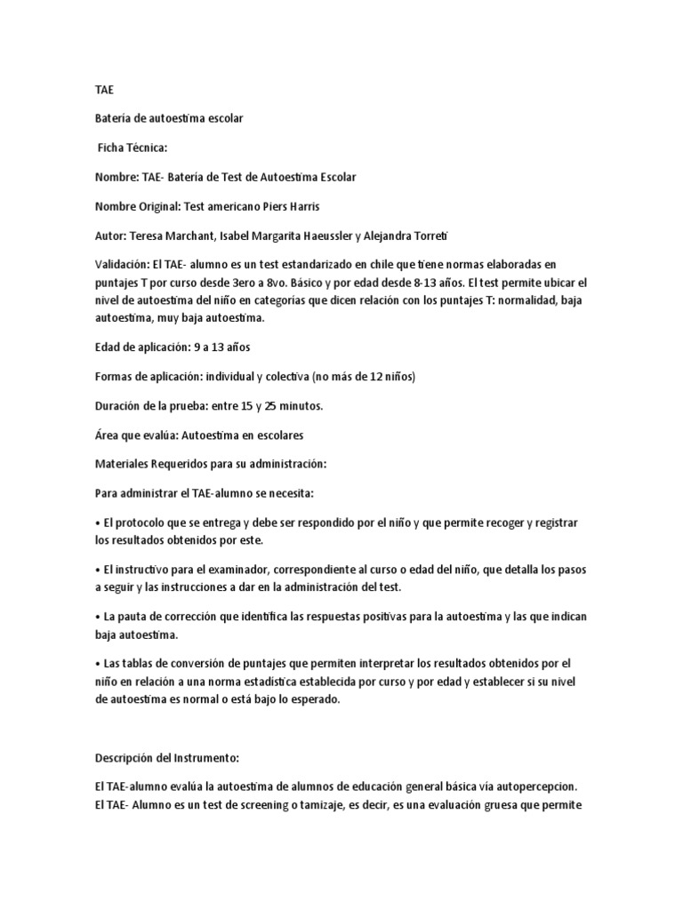 TAE | PDF | Sicología | Cognición