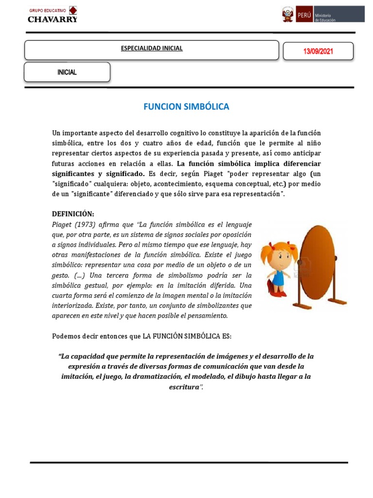SEP 13 - INICIAL CLAVES Función Simbólica | PDF | Dibujo | Mente