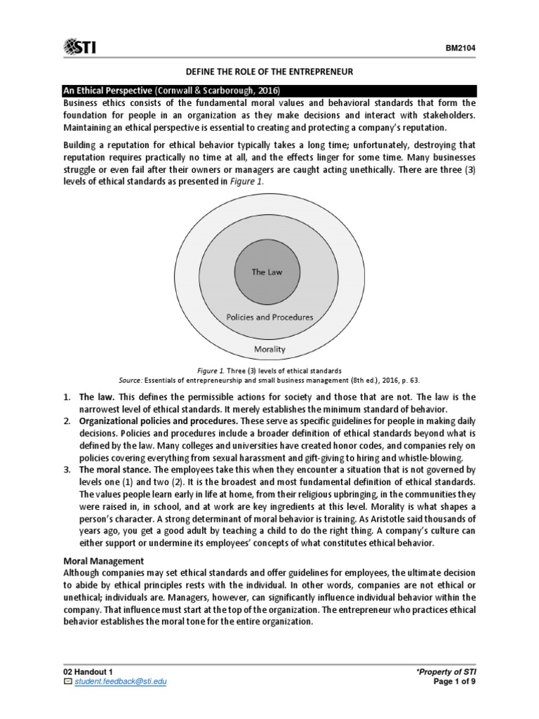 02 Handout 1 (16) ENTREP | PDF | Entrepreneurship | Morality