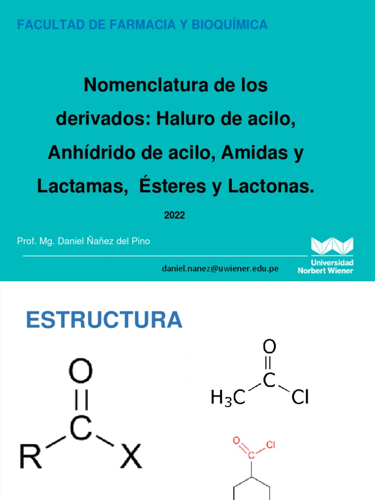 Semana - V - Haluros de Acido | PDF | Ester | Amida