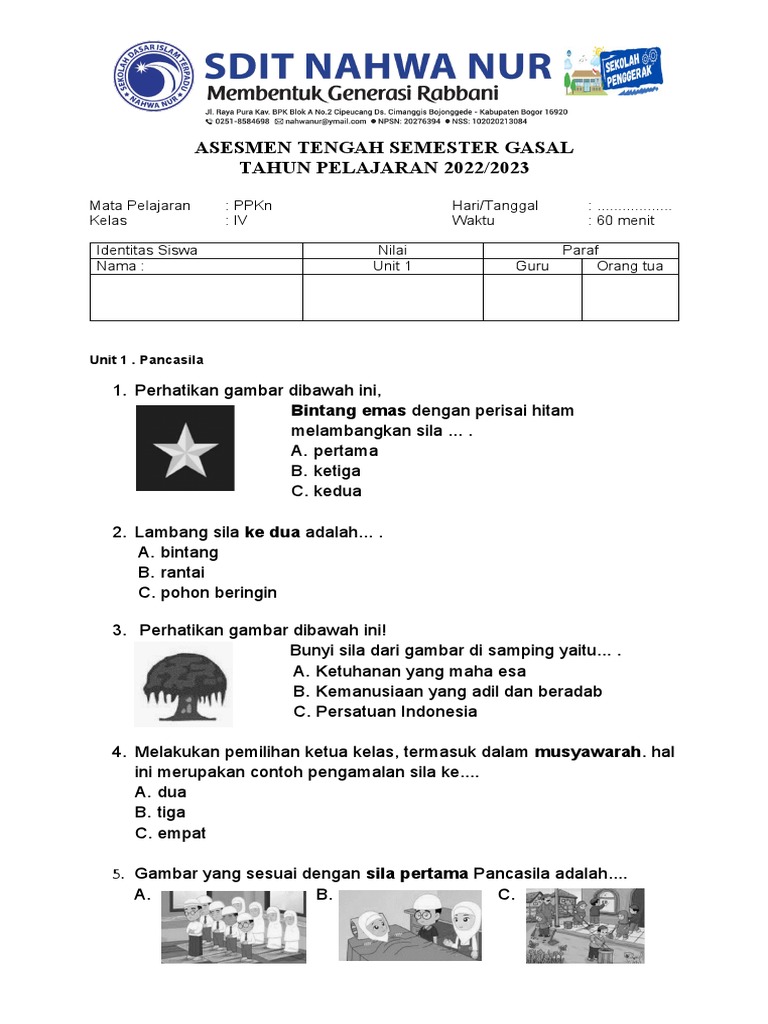 Soal UTS PPKN Kelas 2 Revisi | PDF