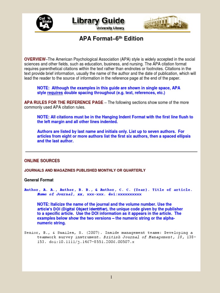 APA Guide Revised SPR 2018 | PDF | Citation | Apa Style