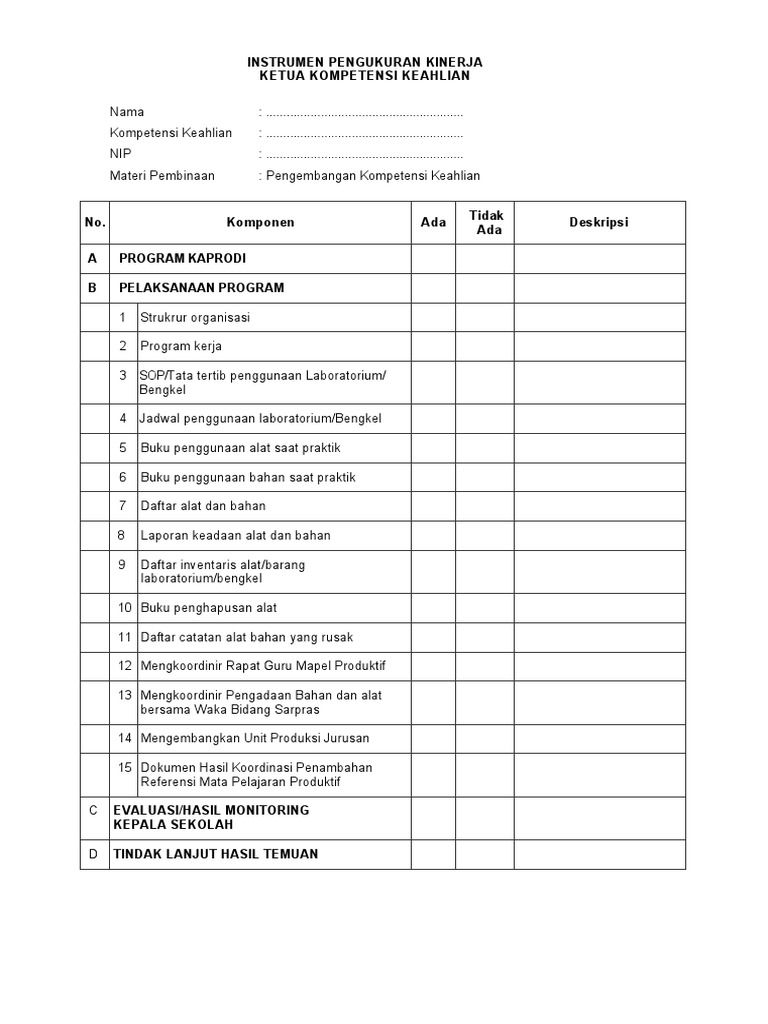 5 INSTRUMEN K3 - Kaproli | PDF