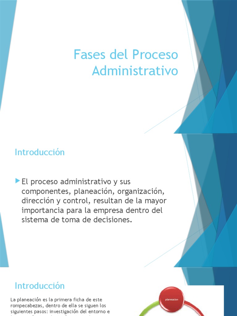 Fases Del Proceso Administrativo Pdf Planificación
