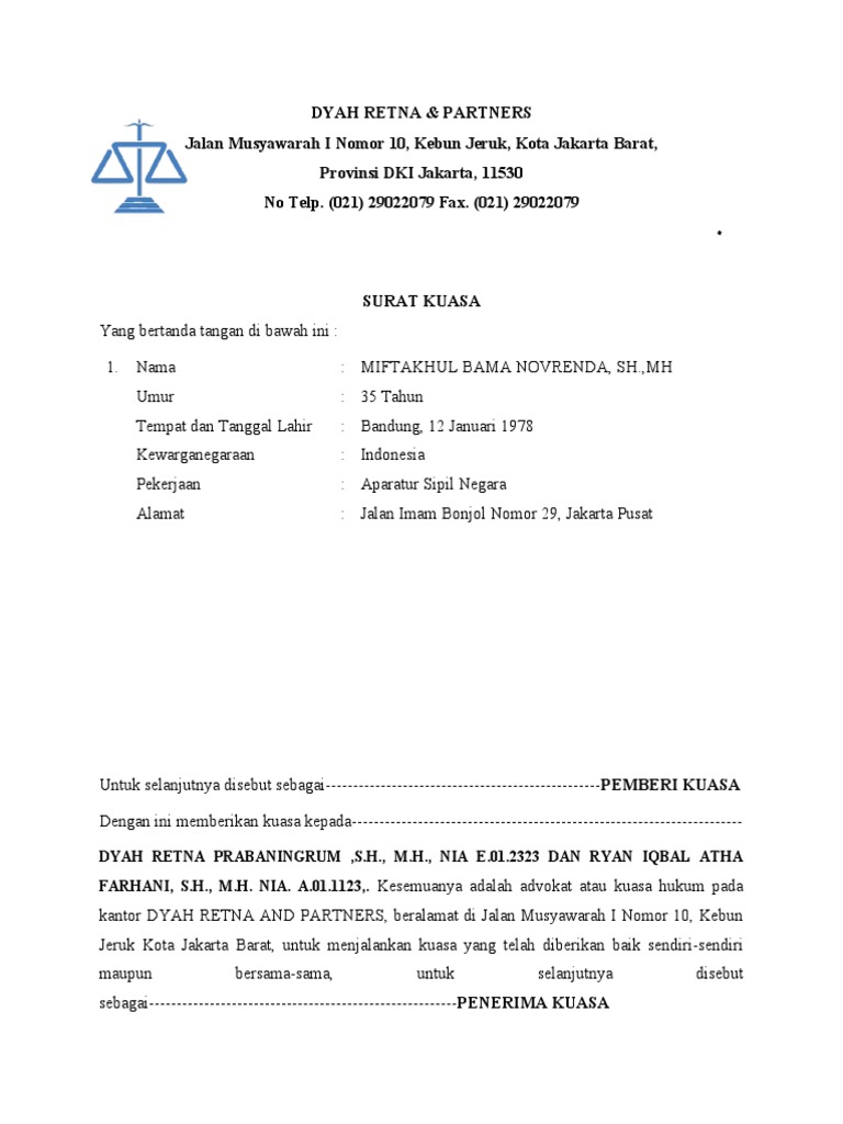 Surat Kuasa Pemohon | PDF