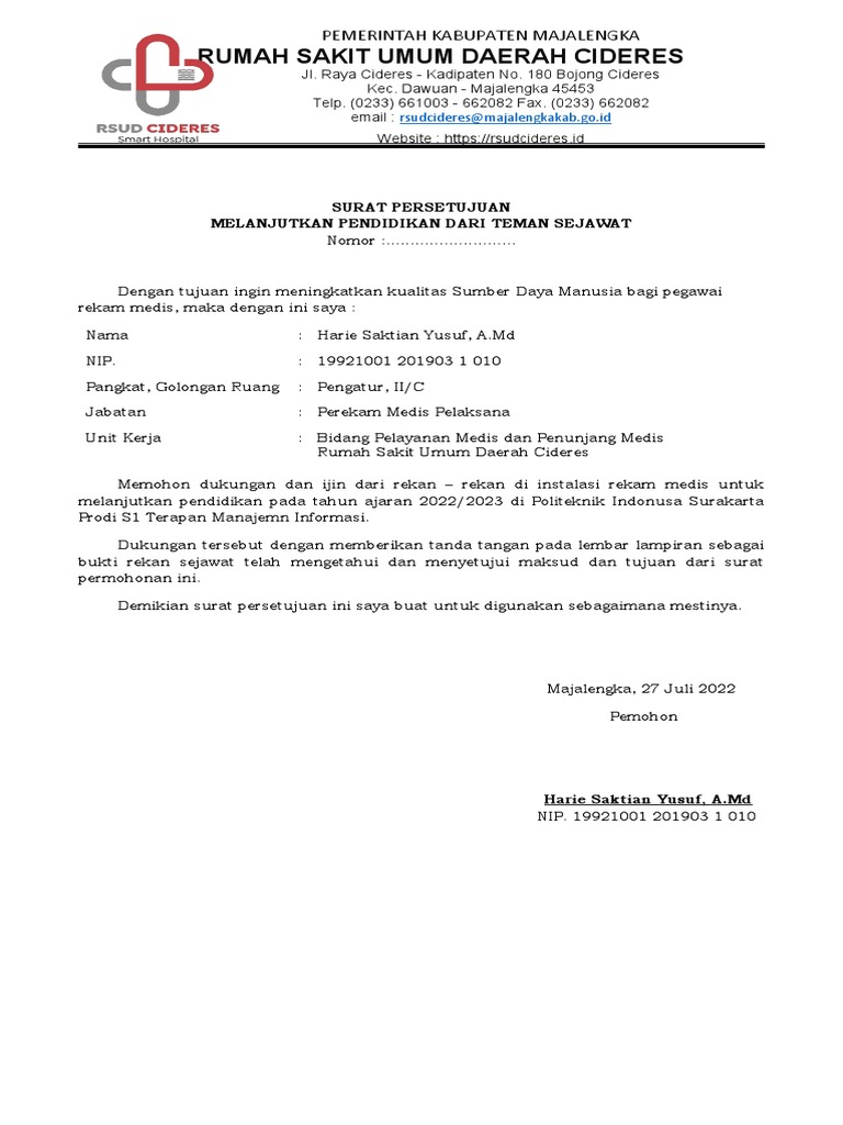 Surat Rekomendasi Teman Sejawat | PDF