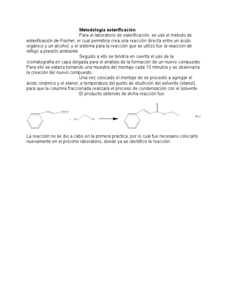 Metodología Esterificación Pdf