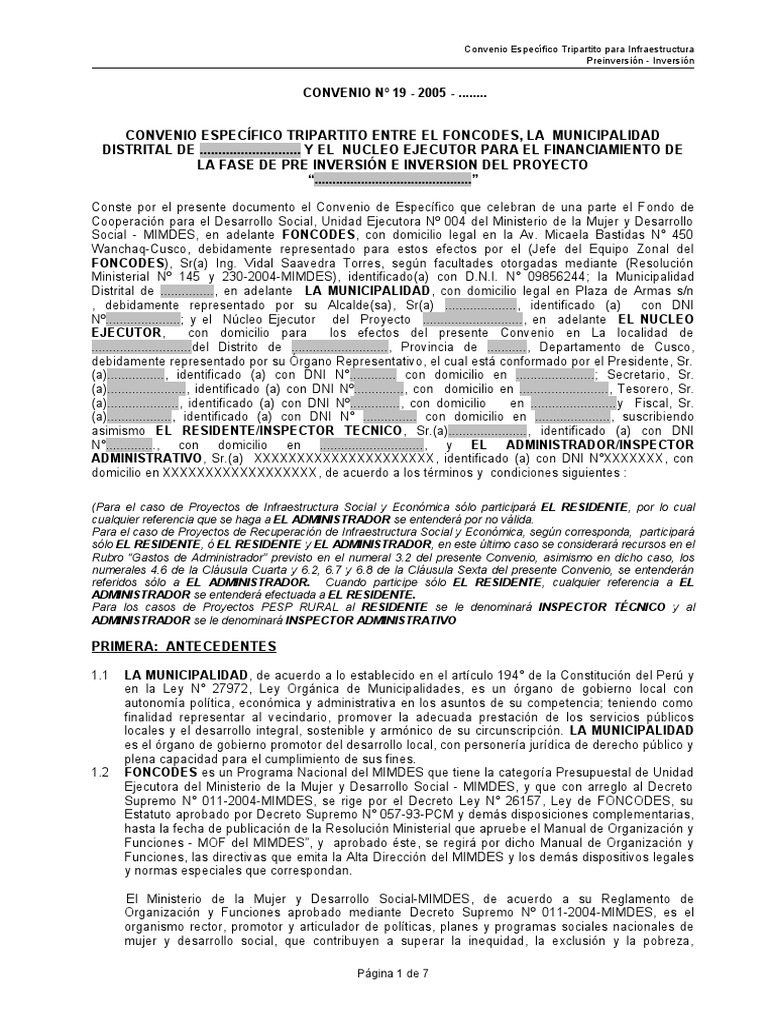 Convenio Preinversión e Inversión 2005 | PDF | Liquidación | Bancos