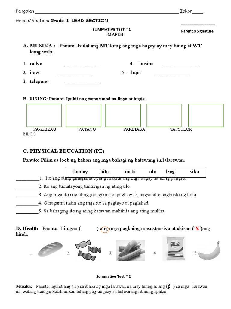 MAPEH Quiz 1 Quarter 1 | PDF