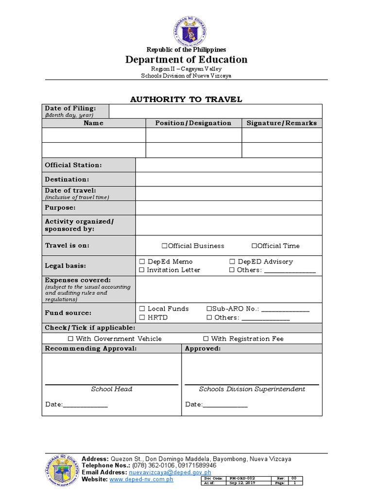 (Travel Order) new format | PDF