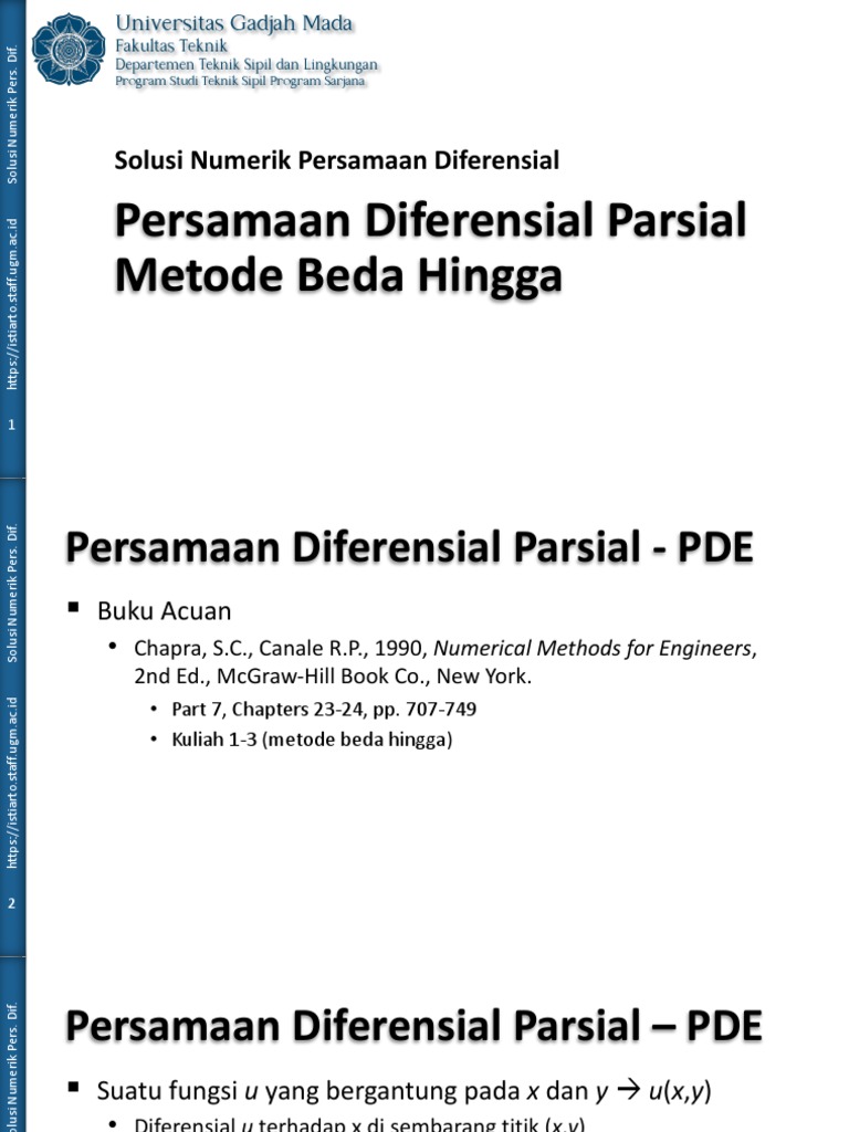 Solusi Numerik Metode Beda Hingga untuk Persamaan Diferensial Parsial ...