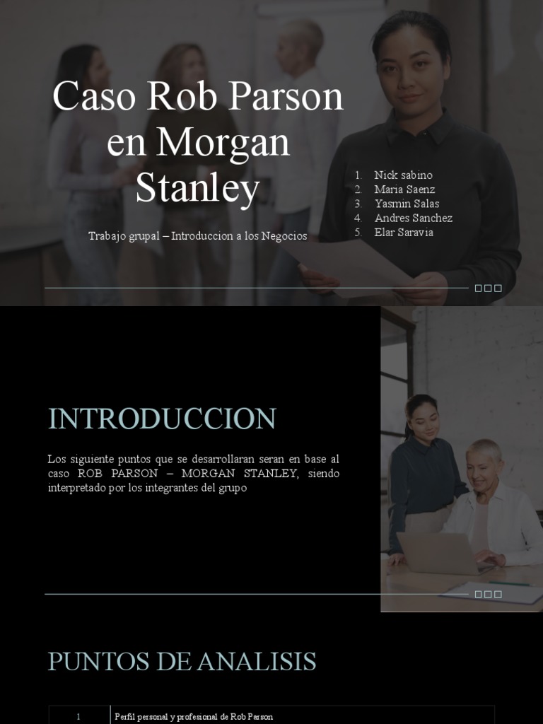 Análisis del Caso Rob Parson en Morgan Stanley | PDF | Business | Bancos