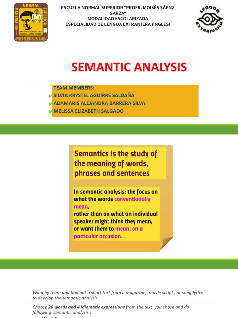 Semantic Analysis | PDF | Linguistics | Lexical Semantics