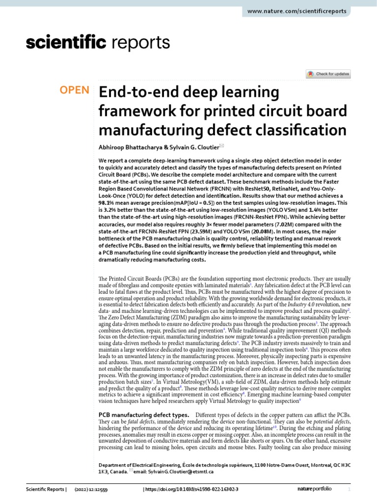 End To End Deep Learning Framework For Printed Circuit Board Manufacturing Defect Classification ...