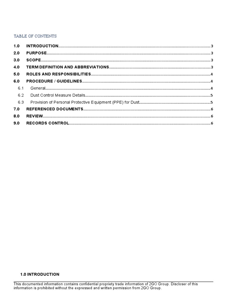 Dust Control Management Procedure | PDF | Dust | Air Pollution