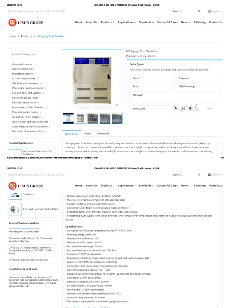 ISO-4892-3_4ca3aaf8abec6e68d6b0ac8074d63022 | PDF | Ultraviolet ...