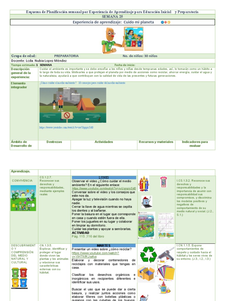 Cuido mi planeta: un plan de aprendizaje semanal para enseñar a los ...