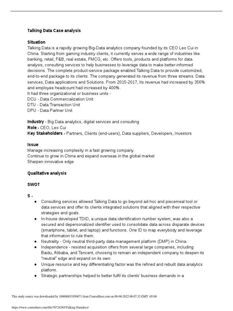 Talking Data | PDF | Analytics | Economies