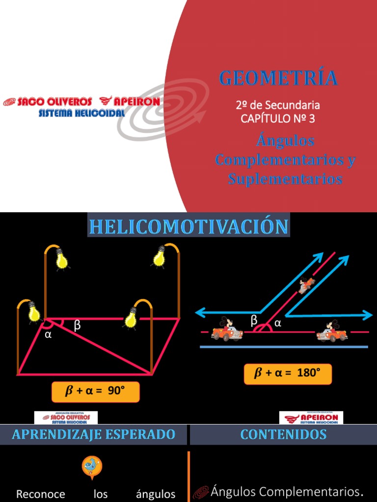 CAPÍTULO - 3 - Ángulos Complementarios y Suplementarios | PDF | Ángulo | Geometría Elemental