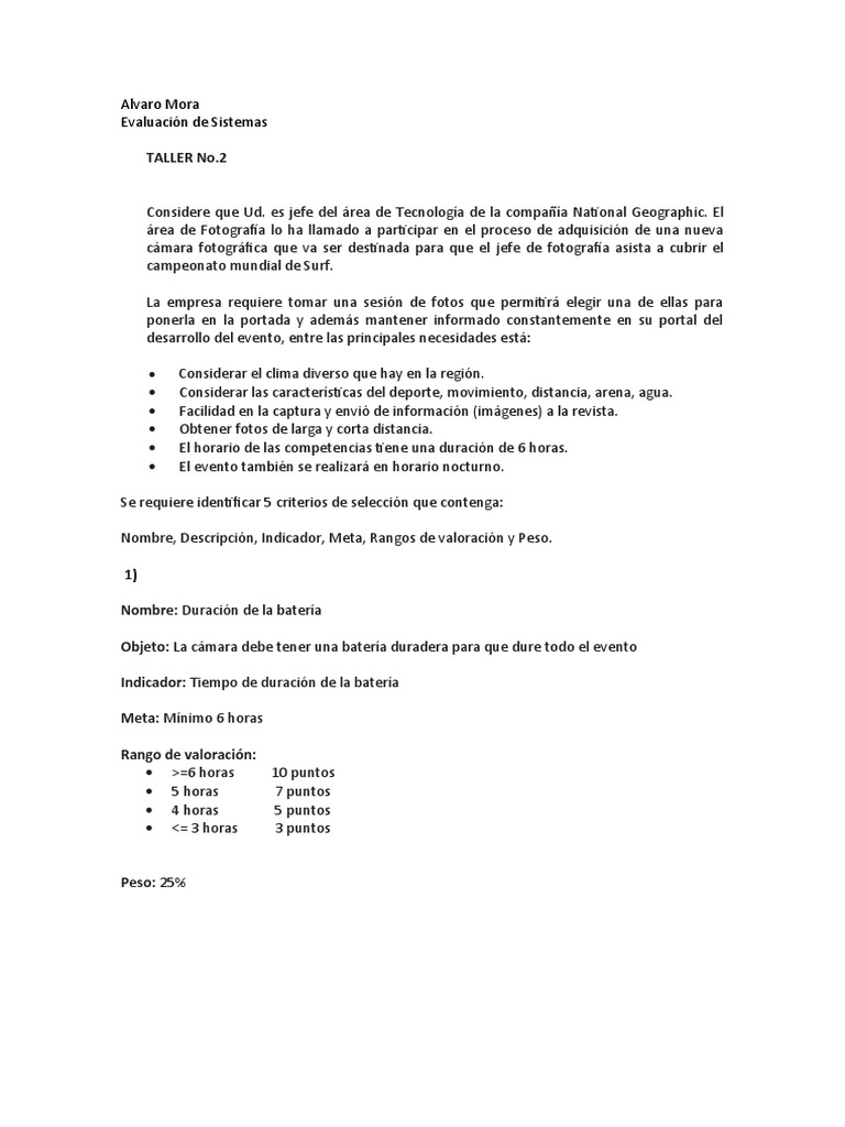 TALLER 2 2do Parcial Alvaro Mora | PDF | Informática