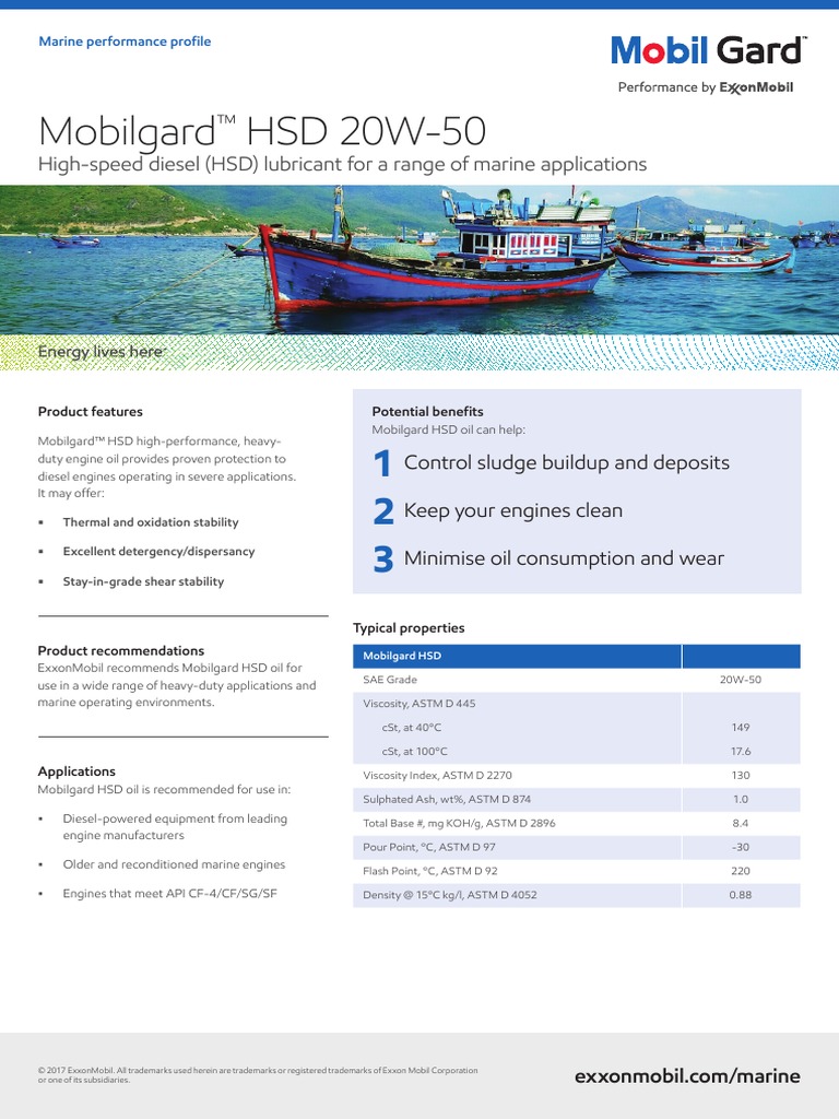 Mobilgard™ HSD 20W-50 | PDF | Motor Oil | Hydrocarbons