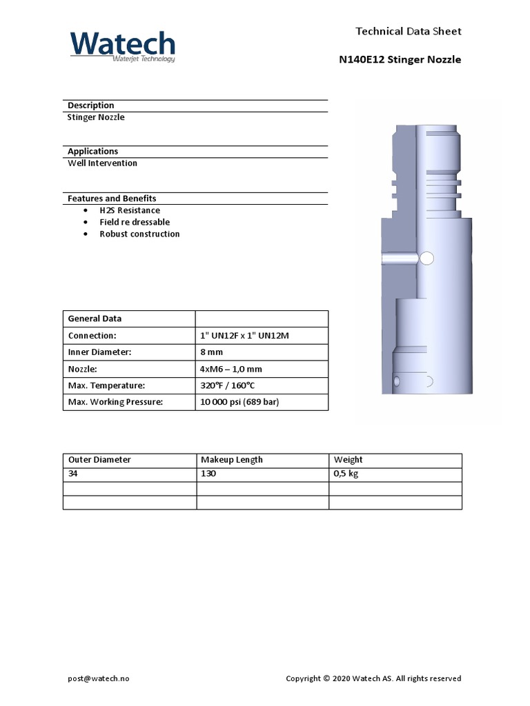 N140E12 Stinger Nozzle 4xM6 Thrubore 13TM | PDF | Home & Garden | Computers