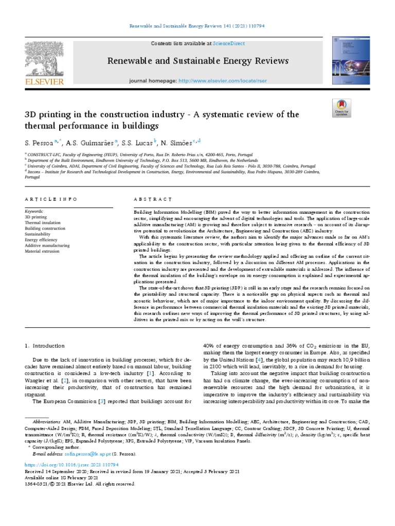 3D Printing in The Construction Industry - A Systematic Review of The ...