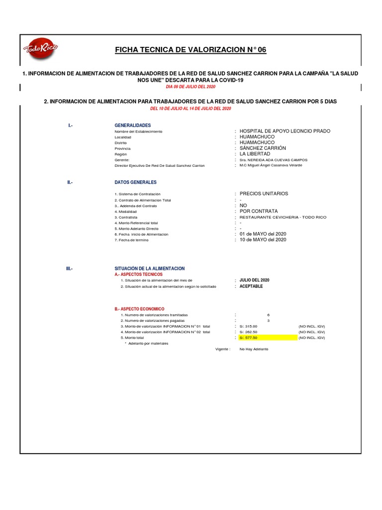 Valorizacion para Nery | PDF