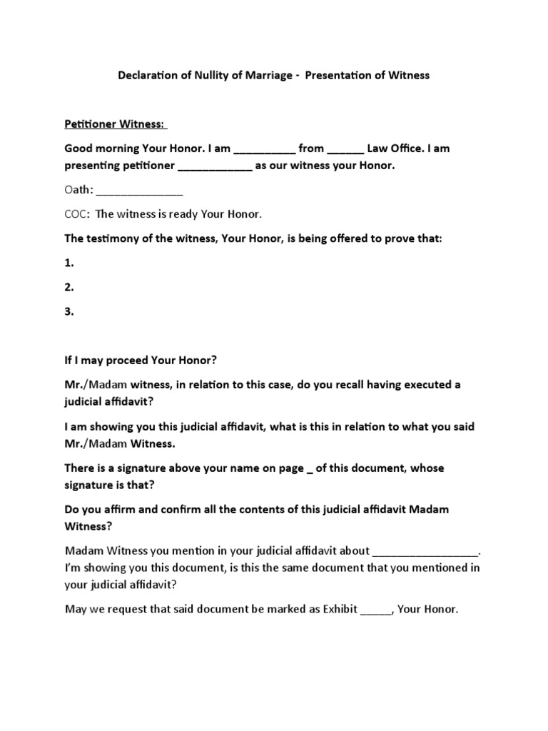 Presentation Of Witness Script Pdf