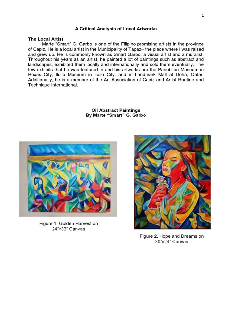 Analyzing Local Artworks | PDF | Paintings | Abstract Art