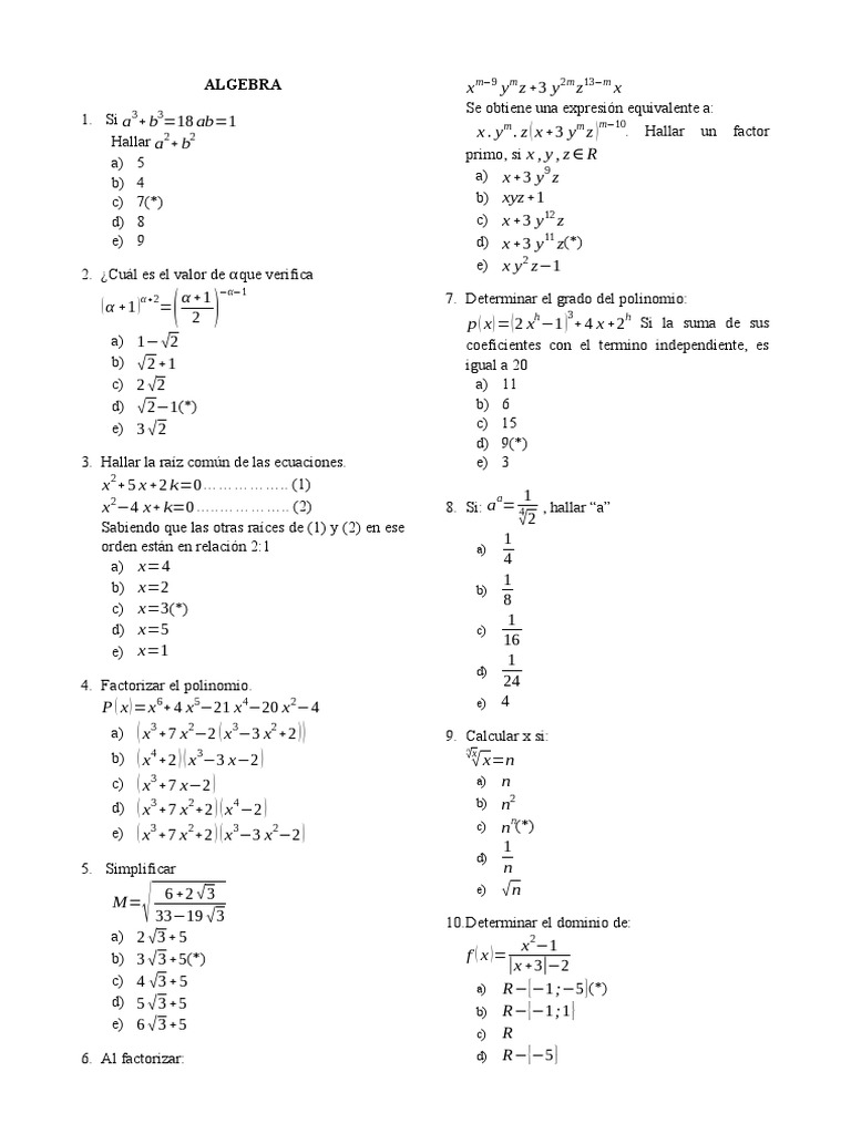 ALGEBRA | PDF | Triángulo