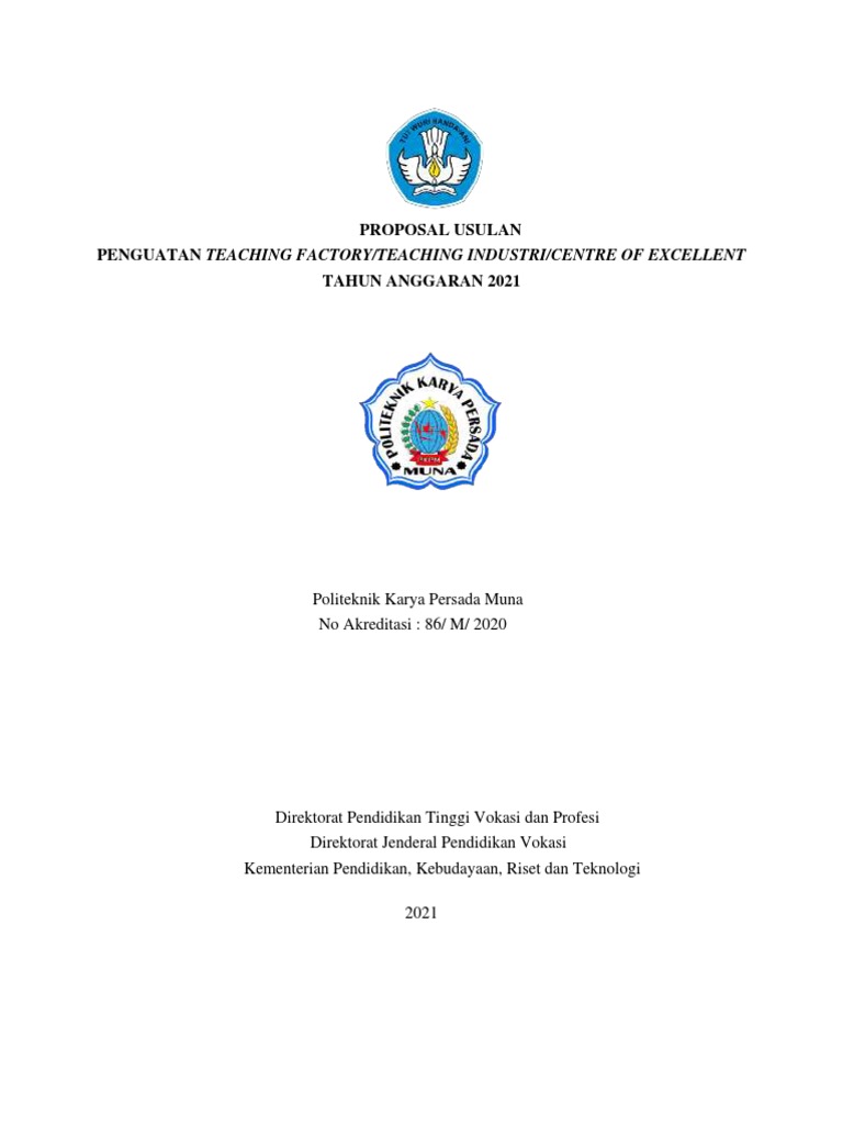 Proposal - Teaching Factory - Politeknik Karya Persada Muna 2021 - 01 - HMS | PDF