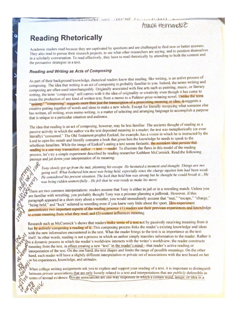 Reading Rhetorically | PDF