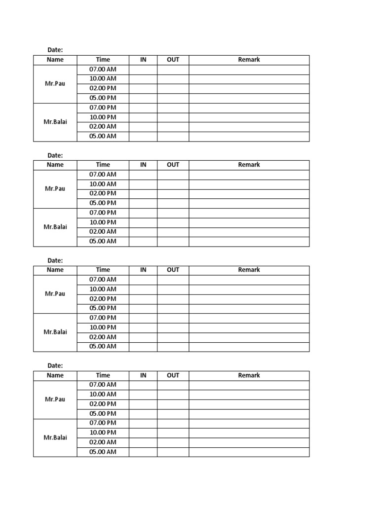 Security Log Book Template | PDF