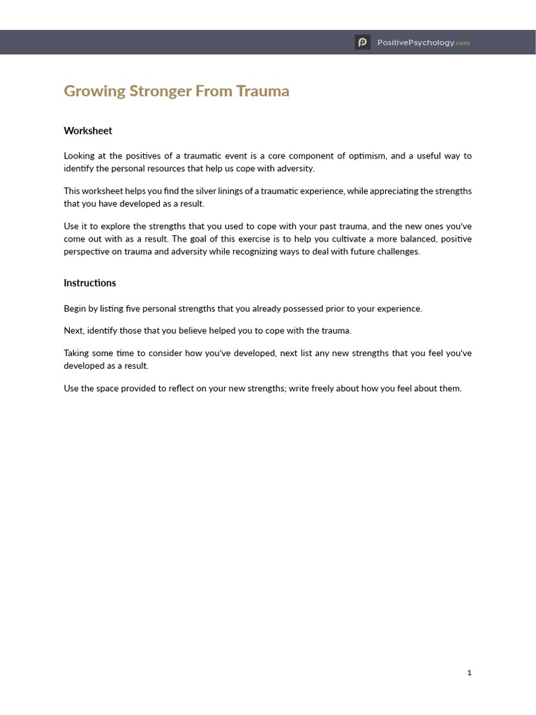 Growing Stronger From Trauma | PDF