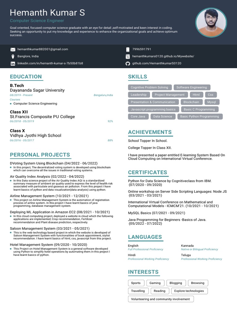 Hemanth Kumar S - DSU | PDF | Computer Programming | Cloud Computing