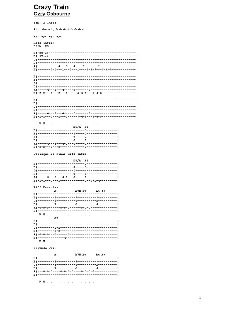 Black Saabat - Ozzy Osbourne - Crazy Train | PDF