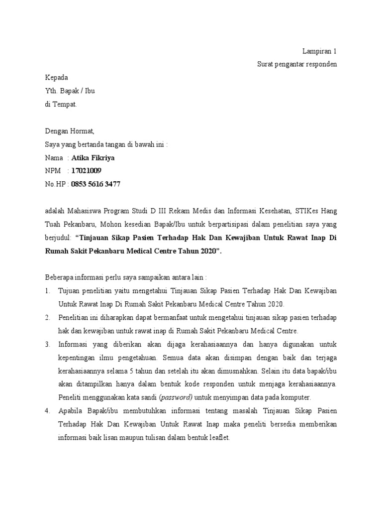 Contoh Informed Consent | PDF