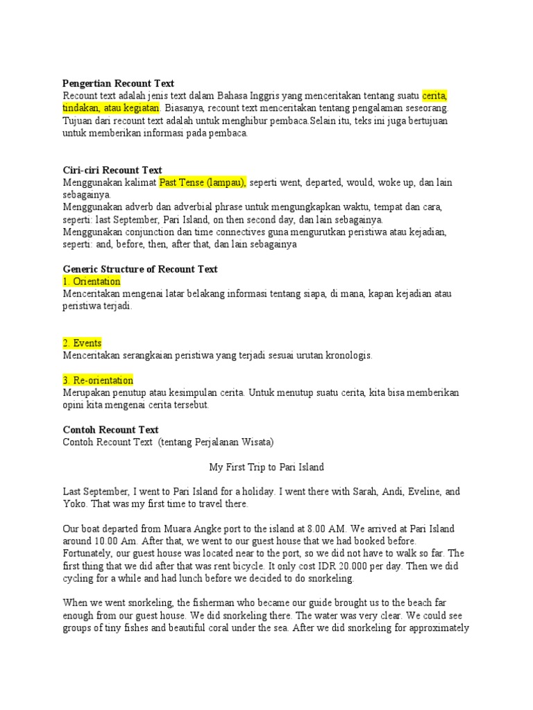 Materi Recount Text | PDF | Language Mechanics | Syntax