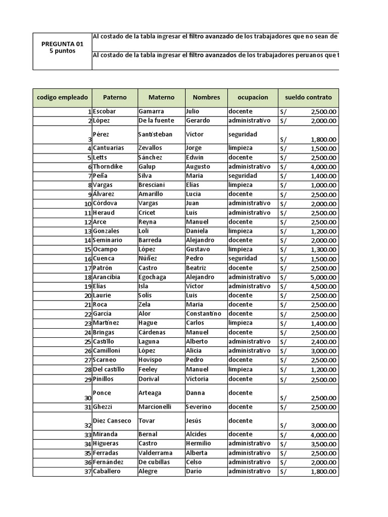 Pregunta 01 5 Puntos | PDF