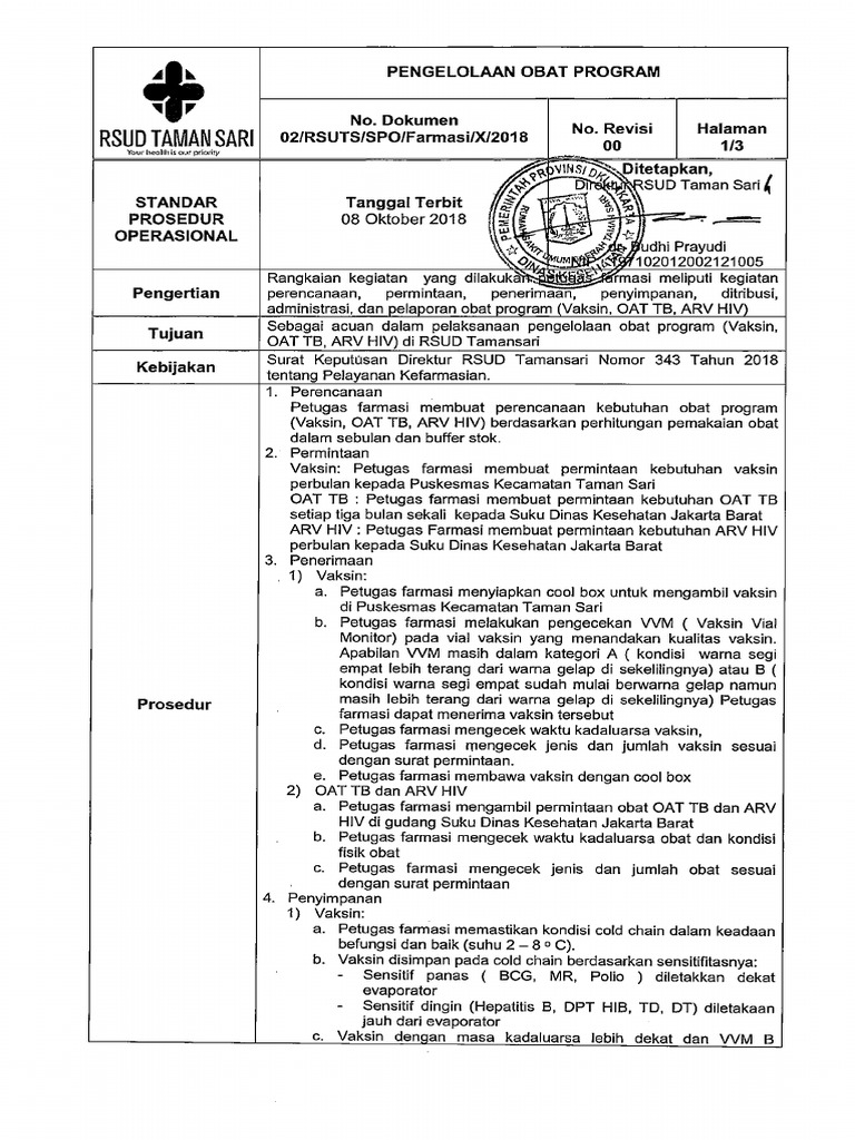 Spo PENGELOLAAN - OBAT - PROGRAM | PDF