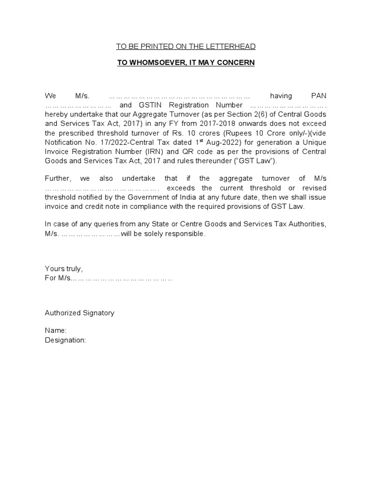 E-Invoice Declaration | PDF