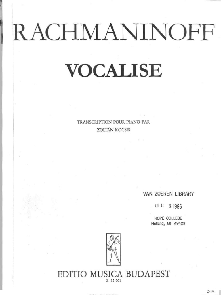 Rachmaninoff-Vocalise (Piano Solo) | PDF