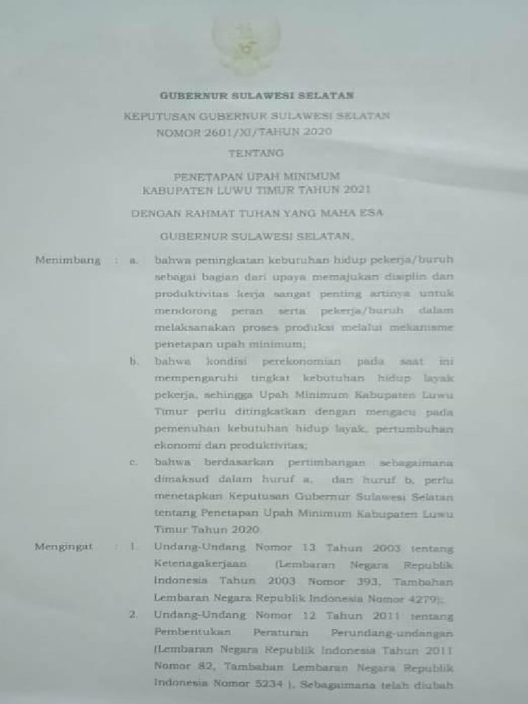 UMK Luwu Timur 2021 | PDF