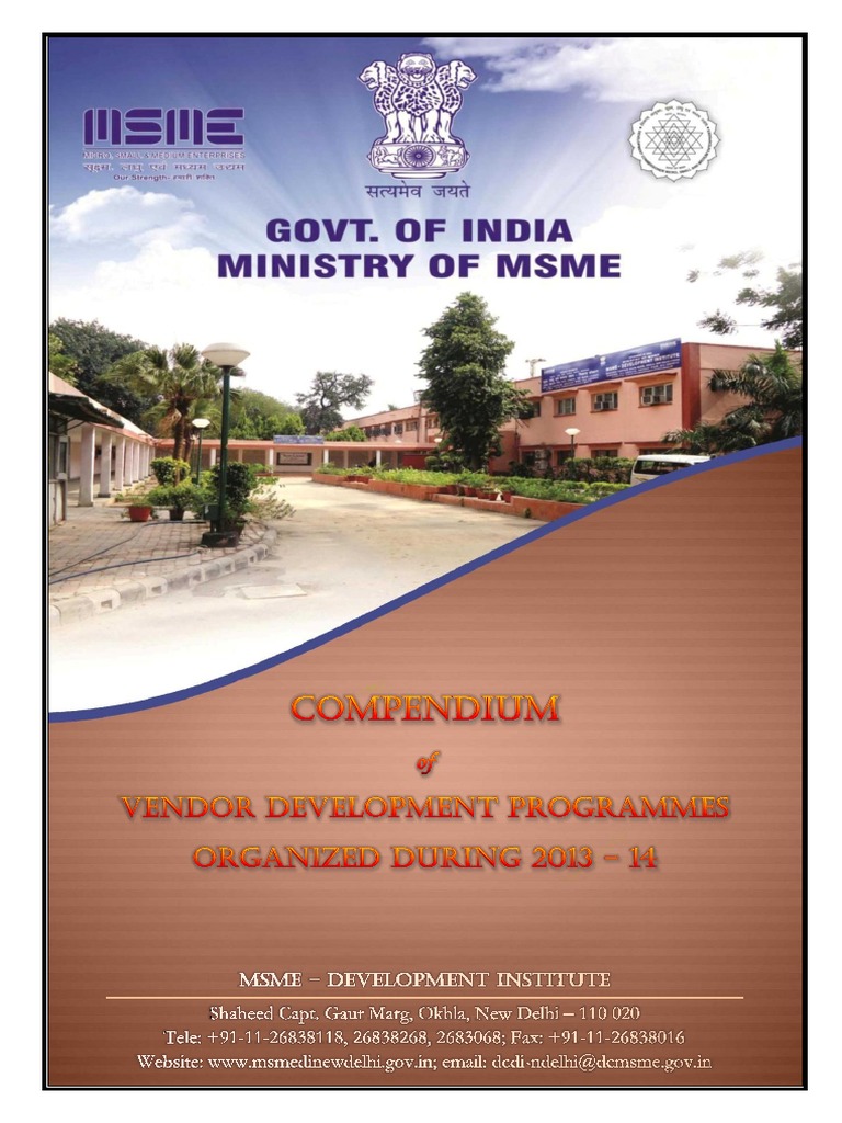 State Level Vendor Development Programme Msme | PDF | Procurement ...