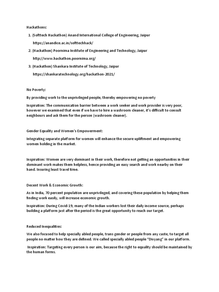 Hackathon Insights for Social Empowerment | PDF | Databases | Empowerment